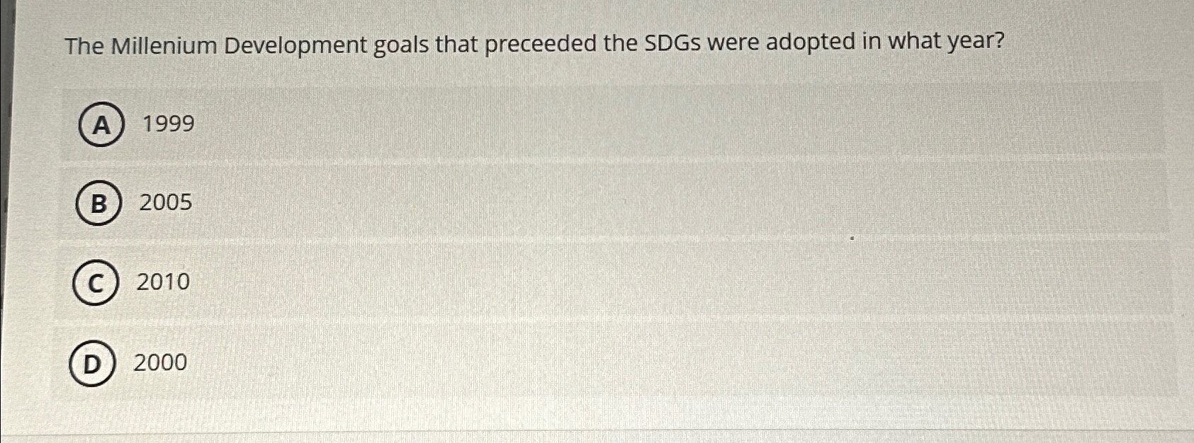 Solved The Millenium Development goals that preceeded the | Chegg.com