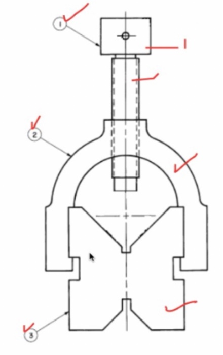 Solved Assembly Design Problem: V-Block Clamp 22 PTI - | Chegg.com