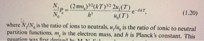 Solved Saha and Boltzmann ionization/excitation | Chegg.com