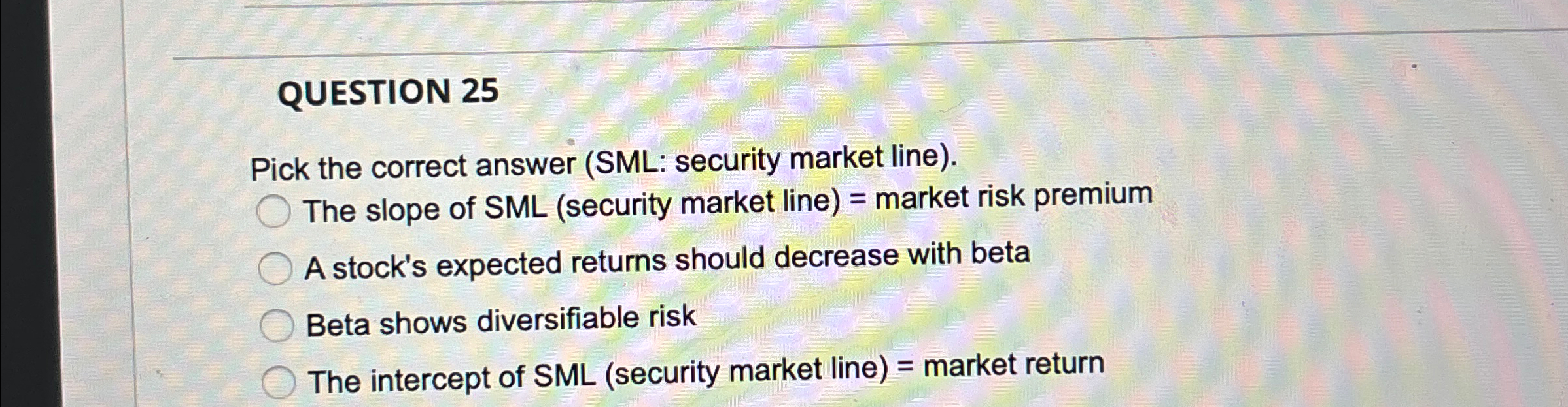 Solved QUESTION 25Pick the correct answer (SML: security | Chegg.com