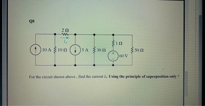 Solved For the circuit shown above. find the current i0 | Chegg.com