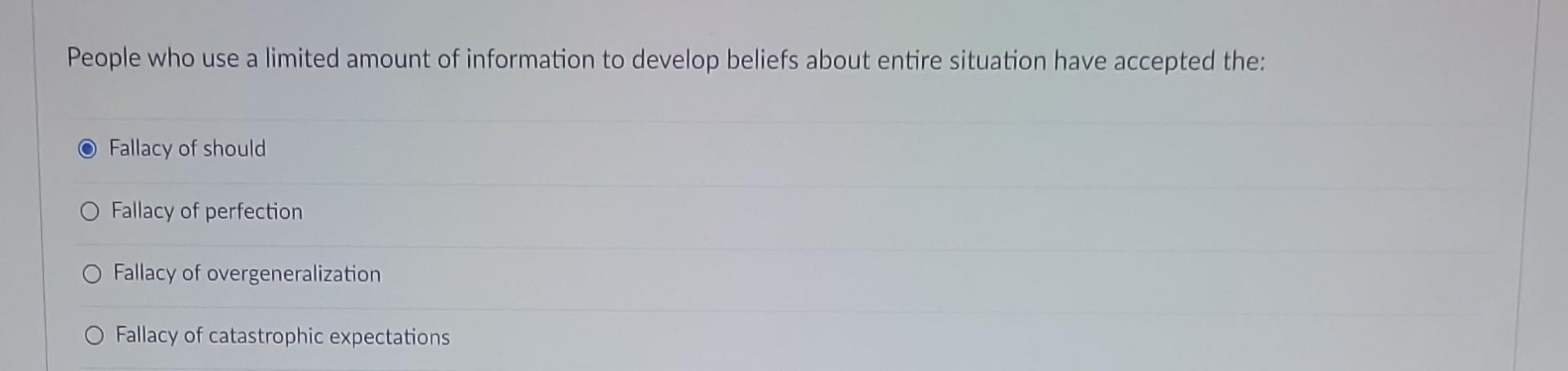 People who use a limited amount of information to | Chegg.com