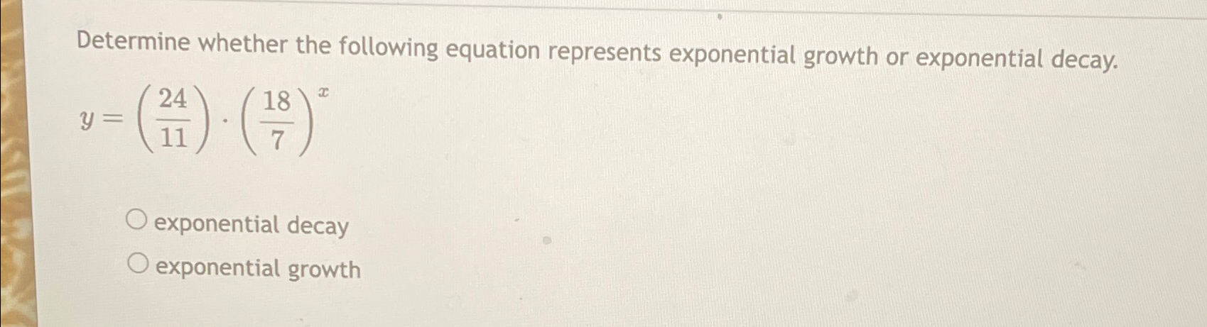 Solved Determine whether the following equation represents | Chegg.com