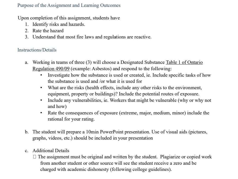 Solved Purpose of the Assignment and Learning OutcomesUpon | Chegg.com