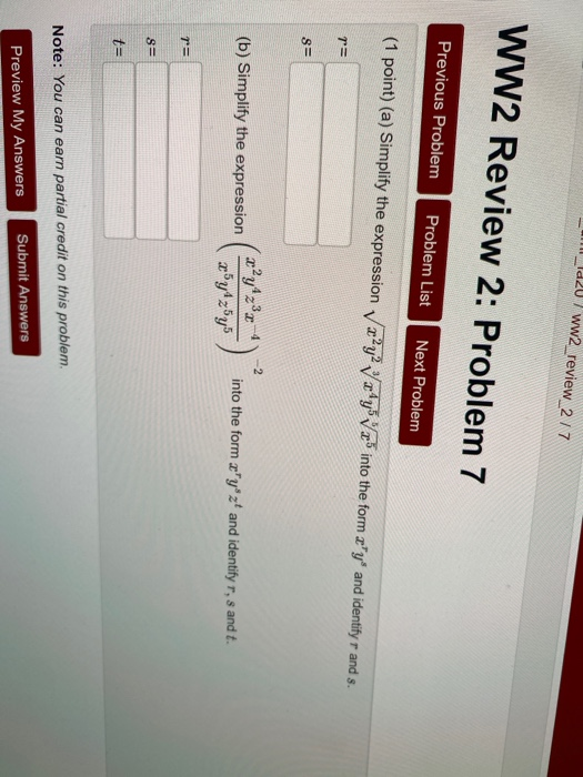 Solved la20 / ww2_review_2/7 WW2 Review 2: Problem 7 2 | Chegg.com