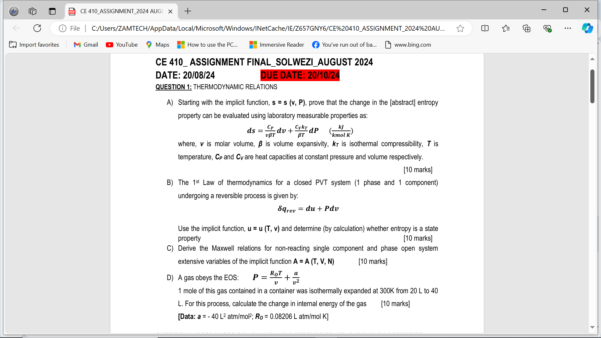 Solved QUESTION 2: RESPONSES OF VOLUME AND PRESSURE TO | Chegg.com