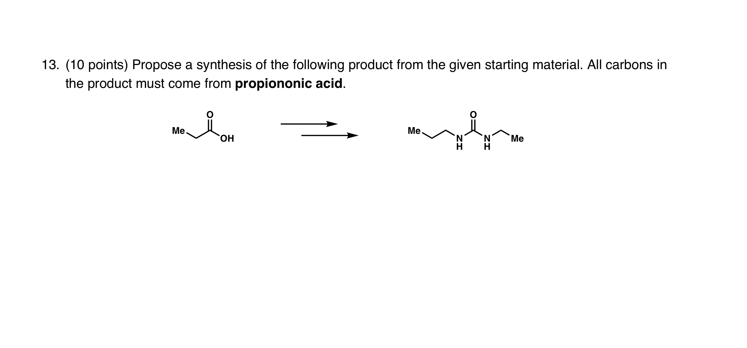 Solved (10 ﻿points) ﻿Propose a synthesis of the following | Chegg.com