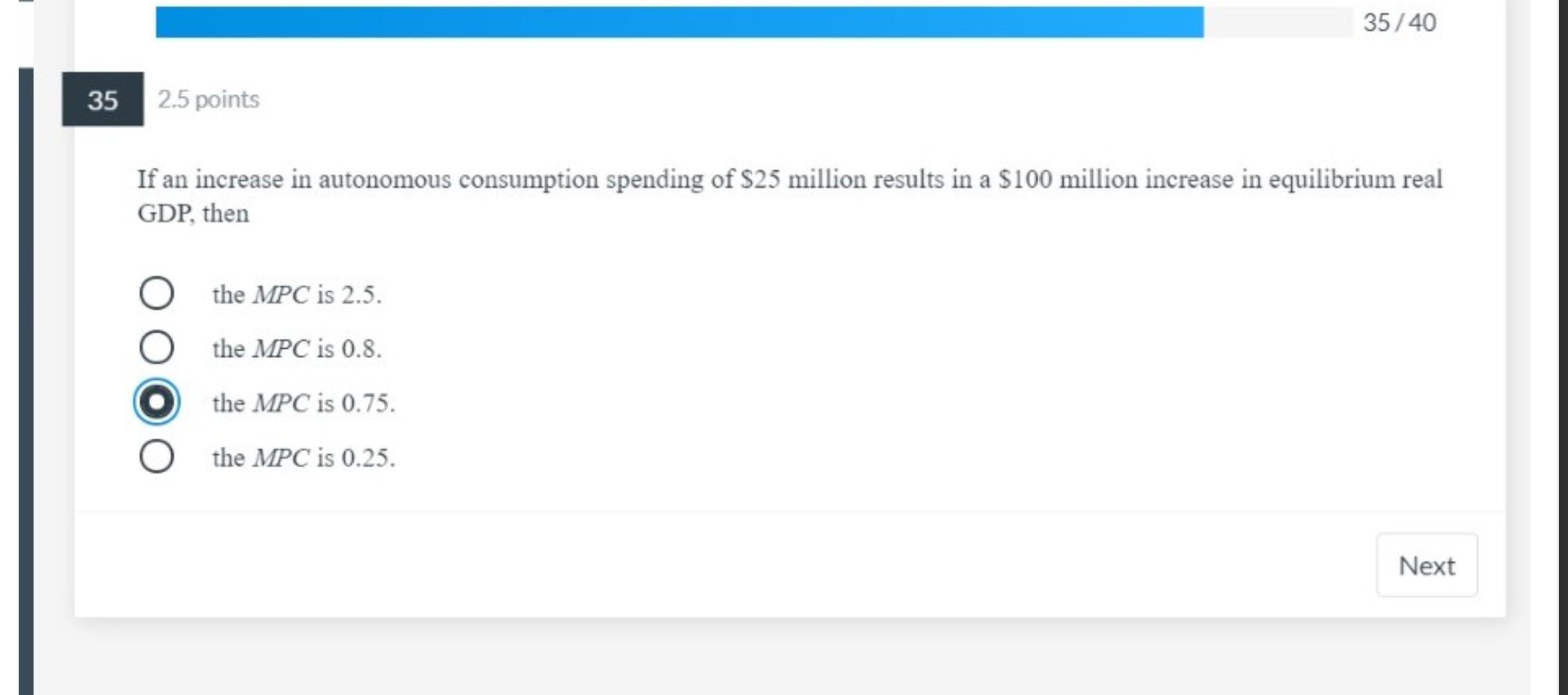 Solved 352.5 pointsIf an increase in autonomous consumption | Chegg.com Solved 352.5 pointsIf an increase in autonomous consumption | Chegg.com