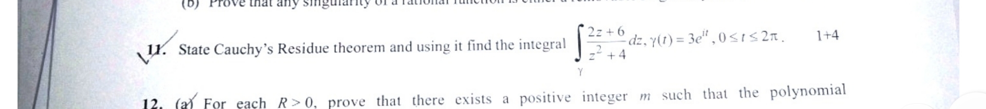Solved State Cauchy's Residue theorem and using it find the | Chegg.com