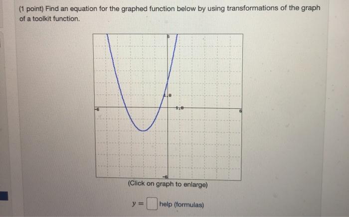 Solved (1 point) Find an equation for the graphed function | Chegg.com