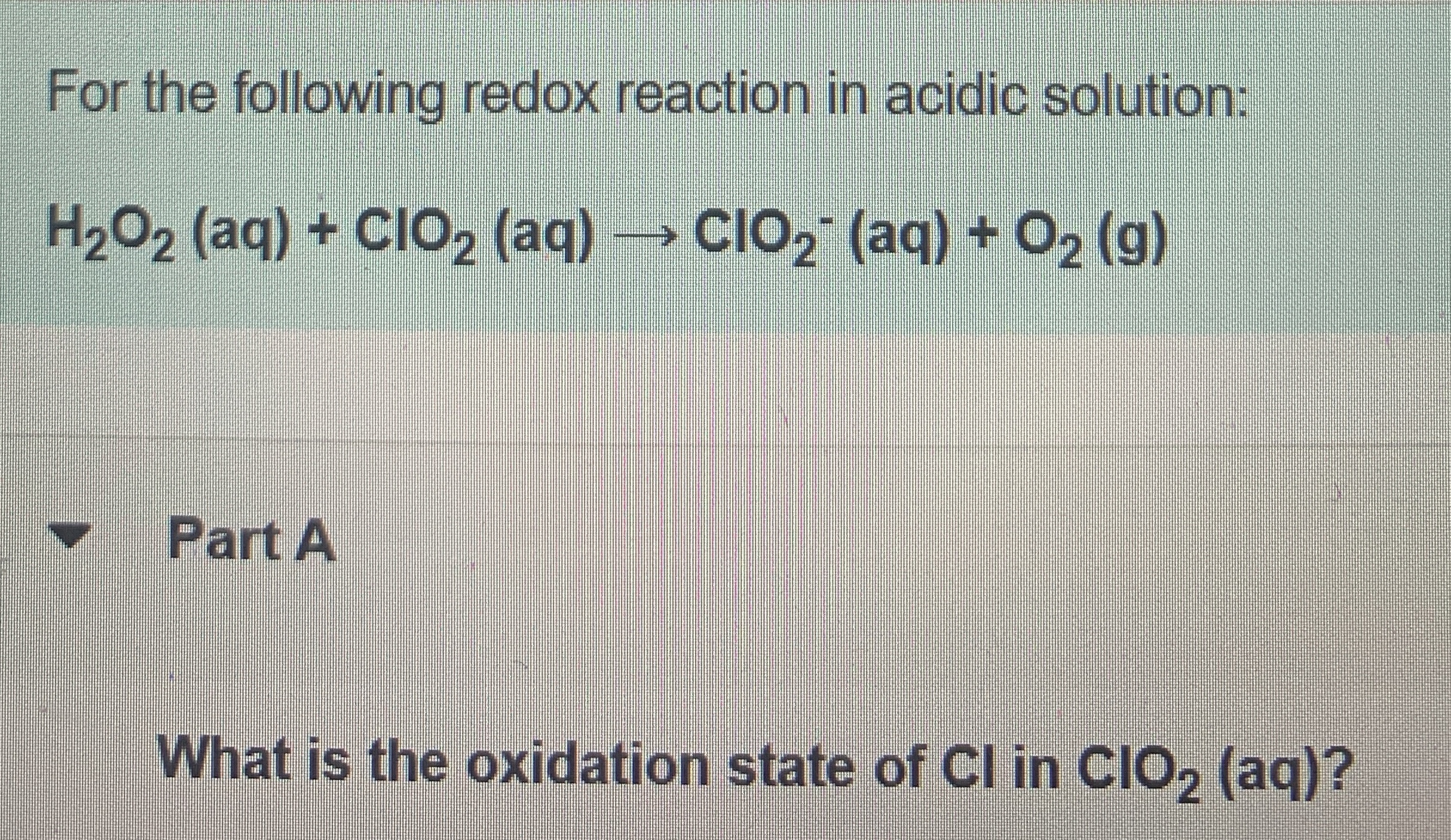 For the following redox reaction in acidic | Chegg.com