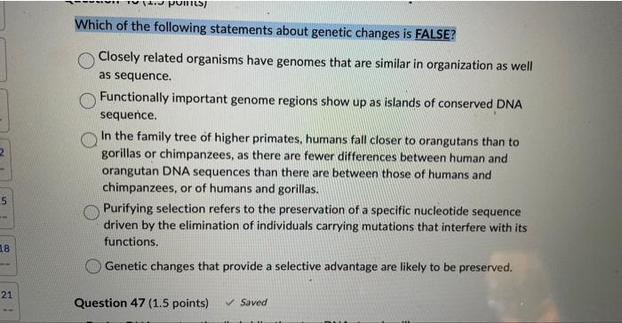 Solved Which of the following statements about genetic | Chegg.com