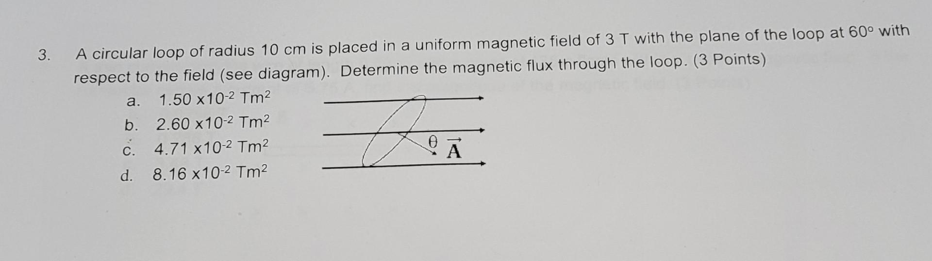 Solved A circular loop of radius 10 cm is placed in a | Chegg.com
