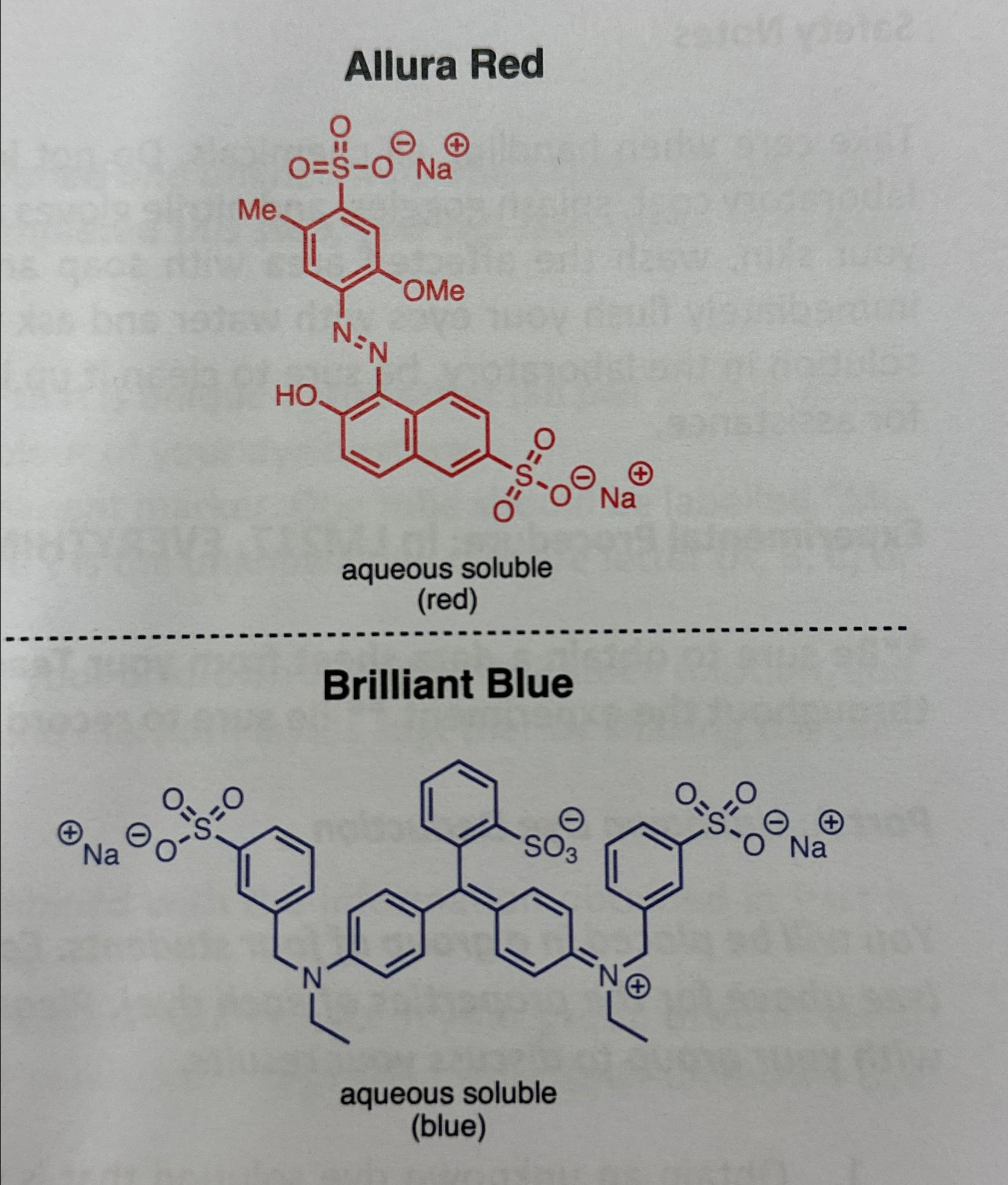 Solved What are the structures of Allura Redaqueous soluble | Chegg.com