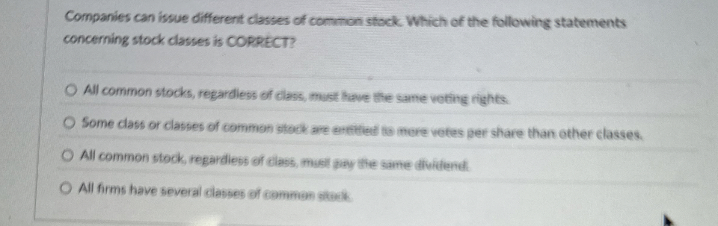 High Quality SOLUTION Companies can issue different classes of common | Chegg.com