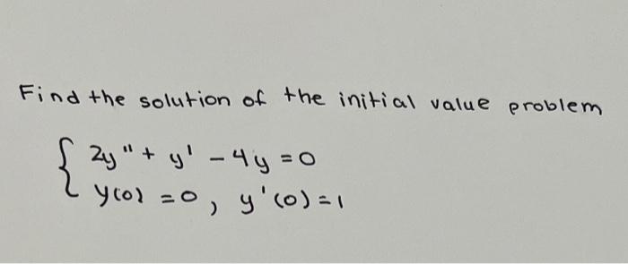 Solved Find the solution of the initial value problem | Chegg.com
