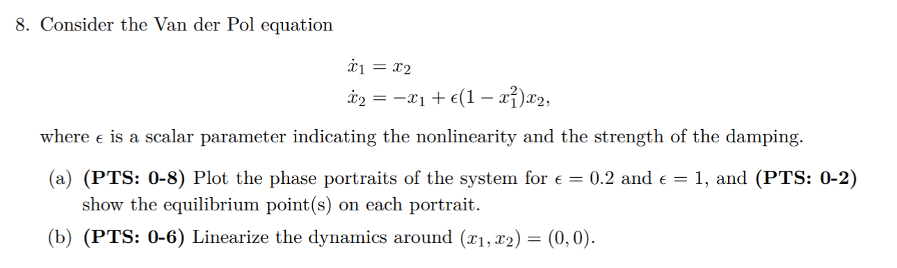 Solved Consider the Van der Pol | Chegg.com
