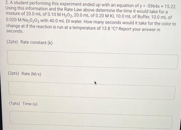 Solved 2. A student performing this experiment ended up with | Chegg.com
