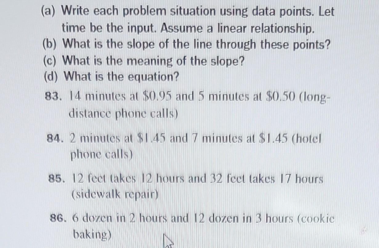Solved (a) Write each problem situation using data points. | Chegg.com