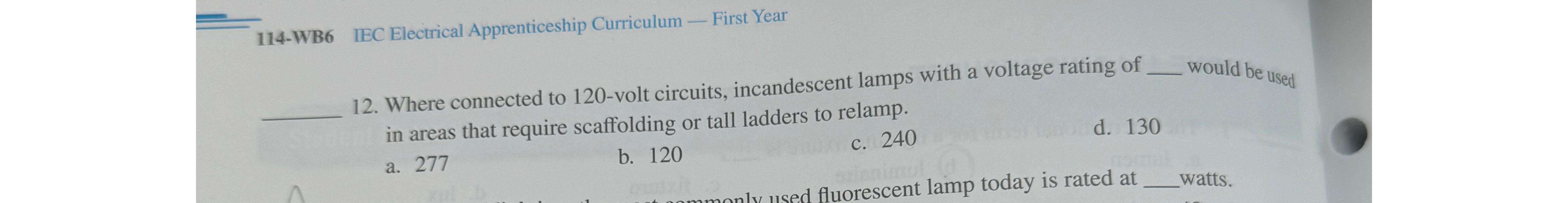Solved 114-WB6 ﻿IEC Electrical Apprenticeship Curriculum - | Chegg.com