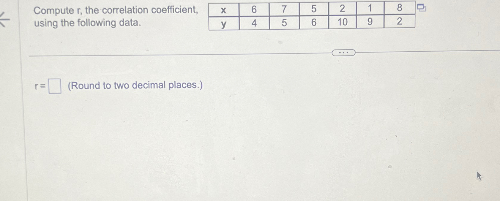 Solved Compute r, ﻿the correlation coefficient, using the | Chegg.com
