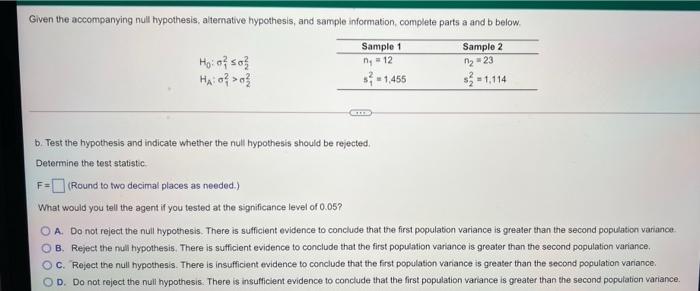 Solved Given the accompanying null hypothesis, alternative | Chegg.com