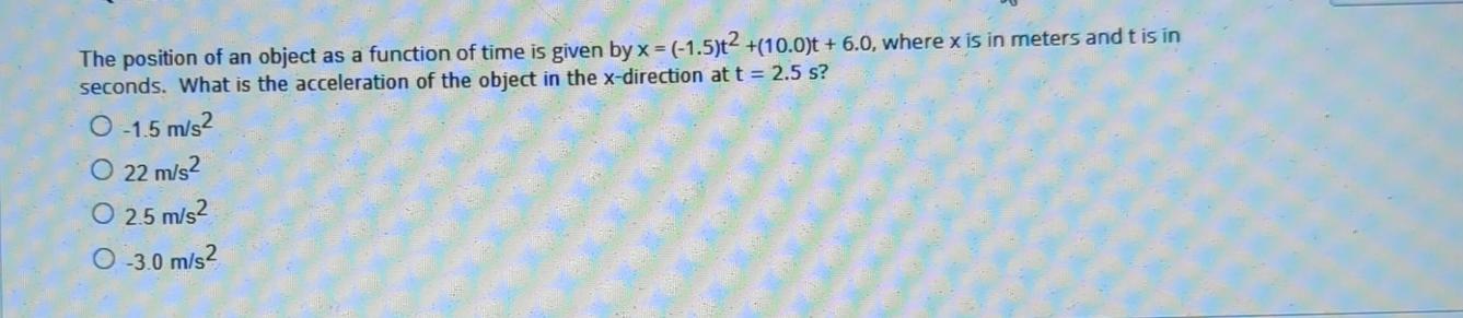 Solved The Position Of An Object As A Function Of Time Is
