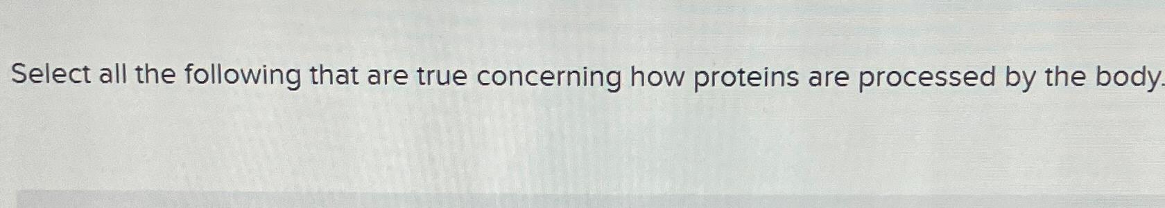 Solved Select all the following that are true concerning how | Chegg.com