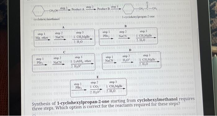 Solved cyclohexylmethanol n Synthesis of | Chegg.com