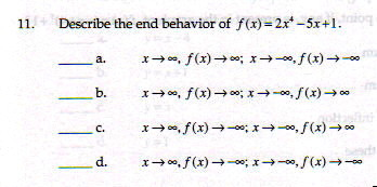 Solved Describe the end behavior of f(x) = 2x4 - 5x +1. | Chegg.com