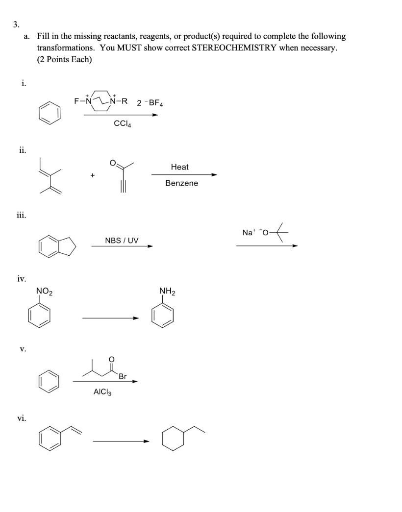 Solved 3. a. Fill in the missing reactants, reagents, or | Chegg.com