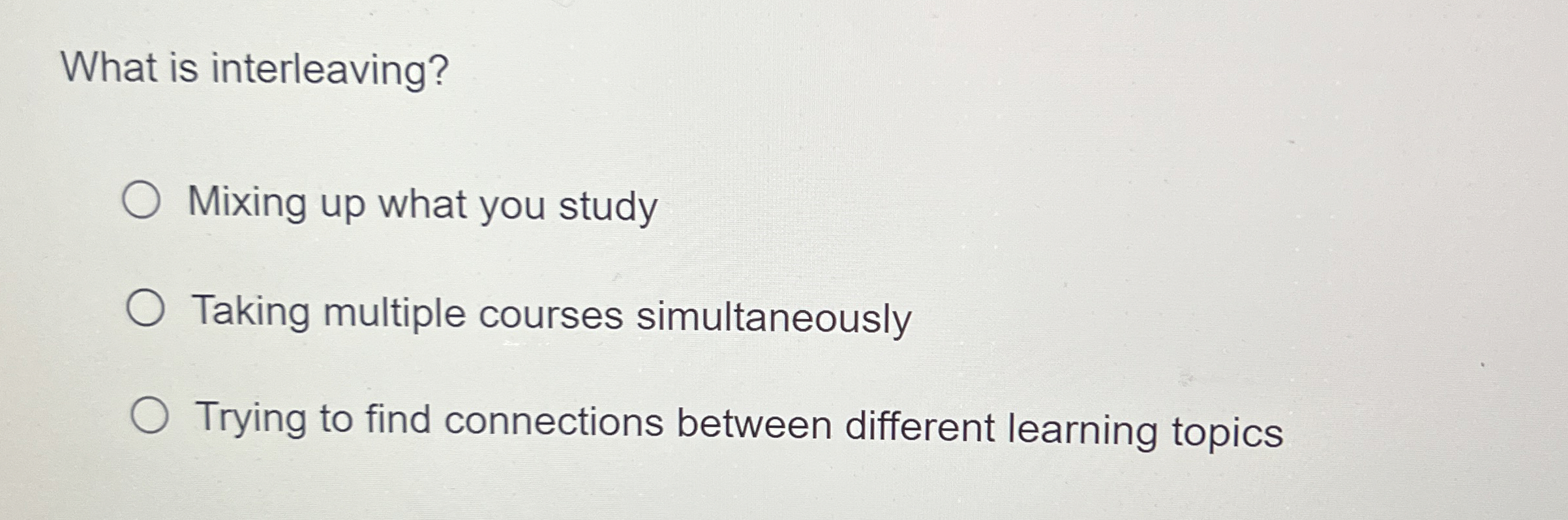 What is interleaving?Mixing up what you studyTaking | Chegg.com