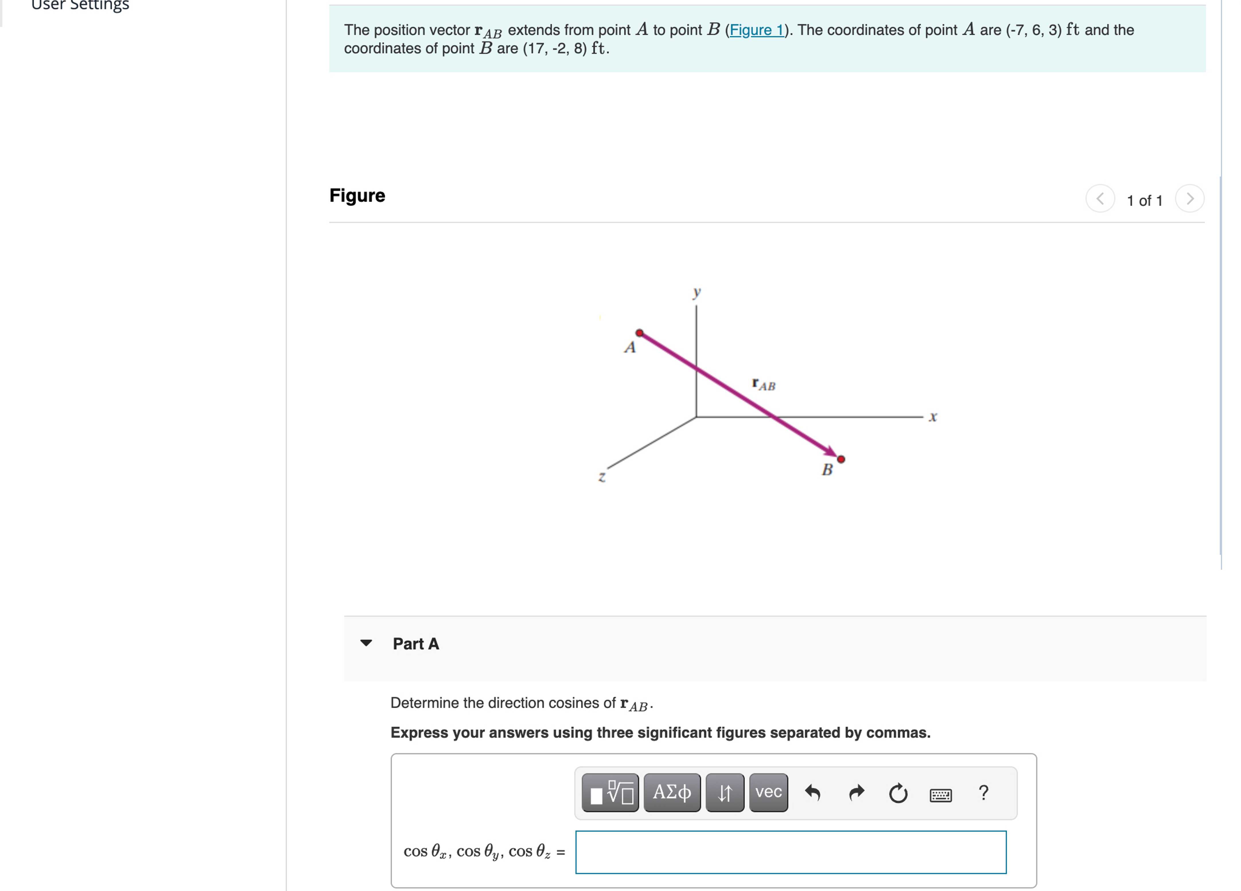 Solved The position vector rAB ﻿extends from point A ﻿to | Chegg.com
