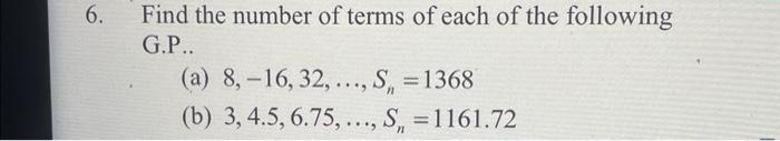 Solved Find the number of terms of each of the following | Chegg.com