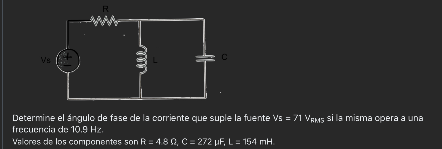 Solved Determine el ángulo de fase de la corriente que suple | Chegg.com
