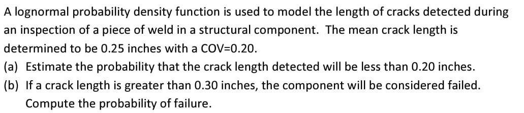 Solved A lognormal probability density function is used to | Chegg.com