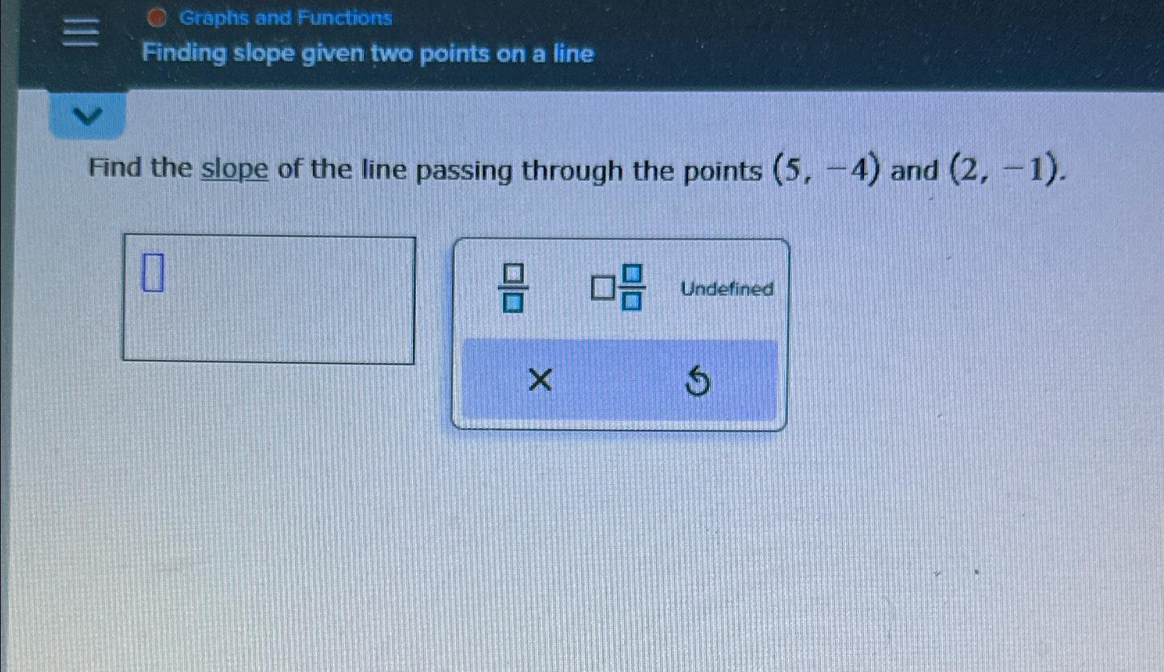 Solved Graphs And FunctionsFinding Slope Given Two Points On Chegg