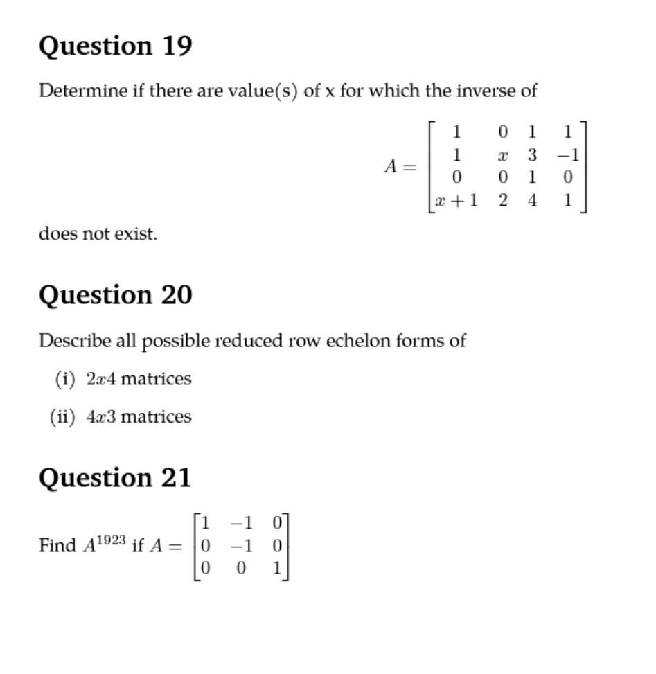 Solved Determine if there are value(s) of x for which the | Chegg.com