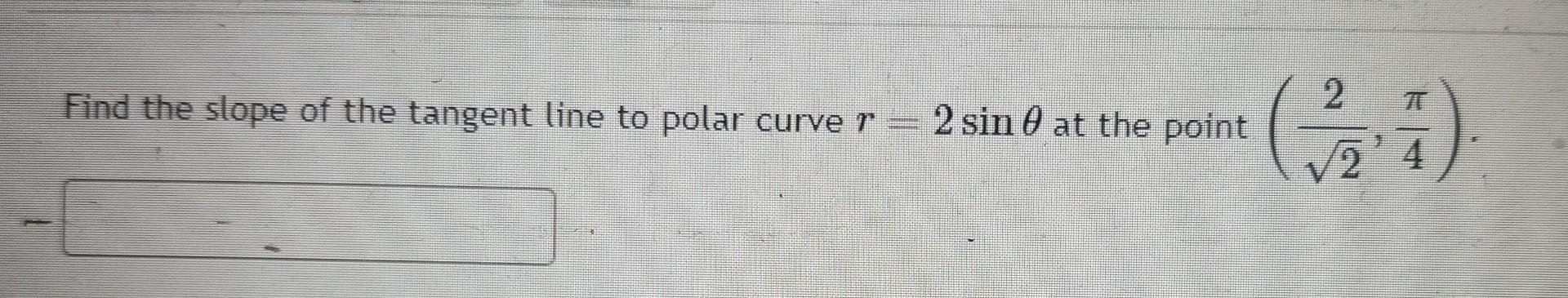 Solved Find the slope of the tangent line to polar curve | Chegg.com