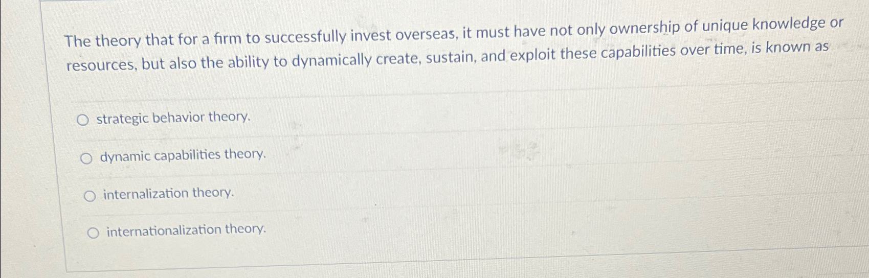 Solved The theory that for a firm to successfully invest | Chegg.com