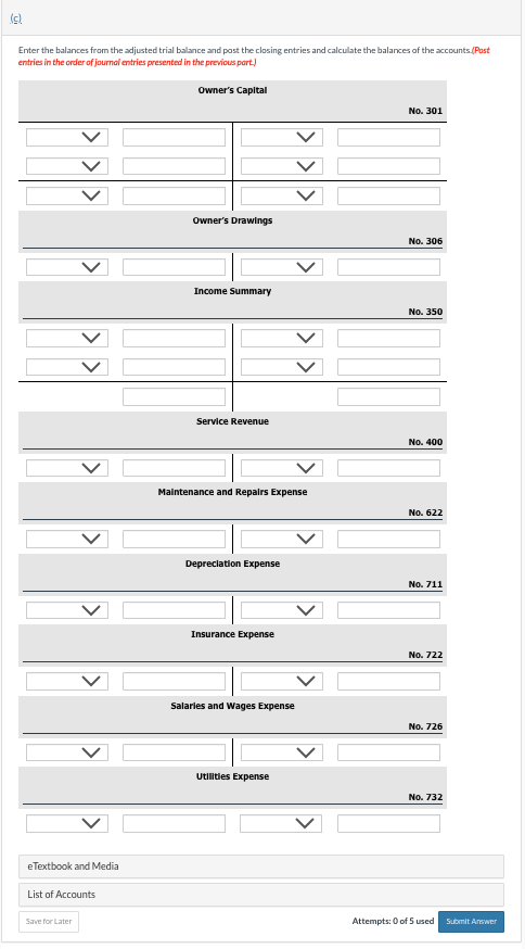 Solved The completed financial statement columns of the | Chegg.com
