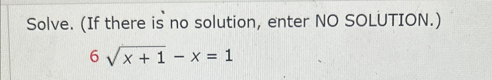 Solved Solve. (If there is no solution, enter NO | Chegg.com