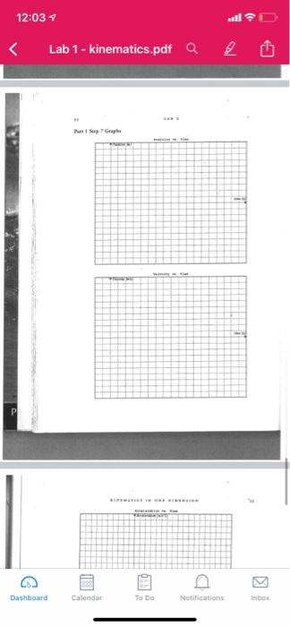 12:03 Lab 1 - kinematics.pdf Q KINEMATICS IN ONE | Chegg.com