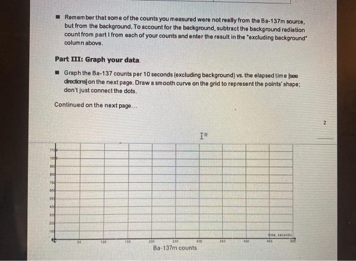 Solved The Half-Life of Ba-137m Find the Lab In your web | Chegg.com