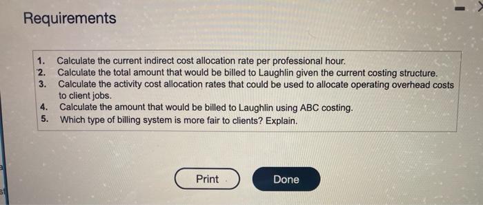 Solved Requirement 1. Calculate the current indirect cost | Chegg.com