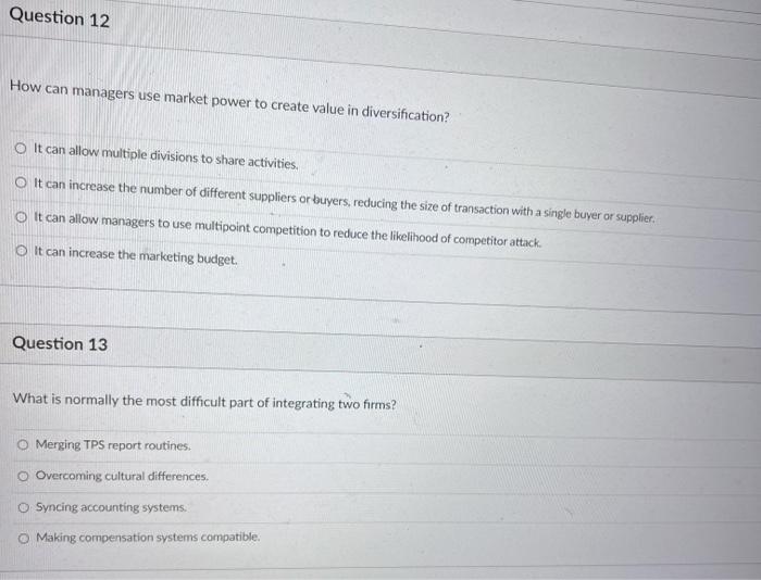 Solved How can managers use market power to create value in | Chegg.com