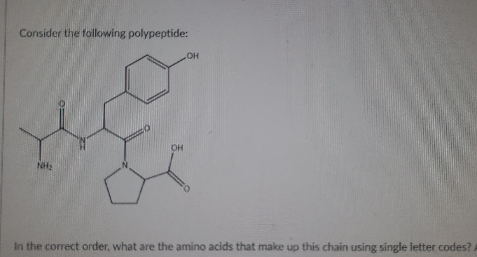 Solved Consider the following polypeptide: ОН OH NH2 In the | Chegg.com
