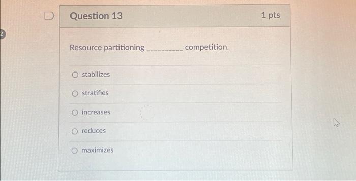 Solved Resource partitioning competition. stabilizes | Chegg.com