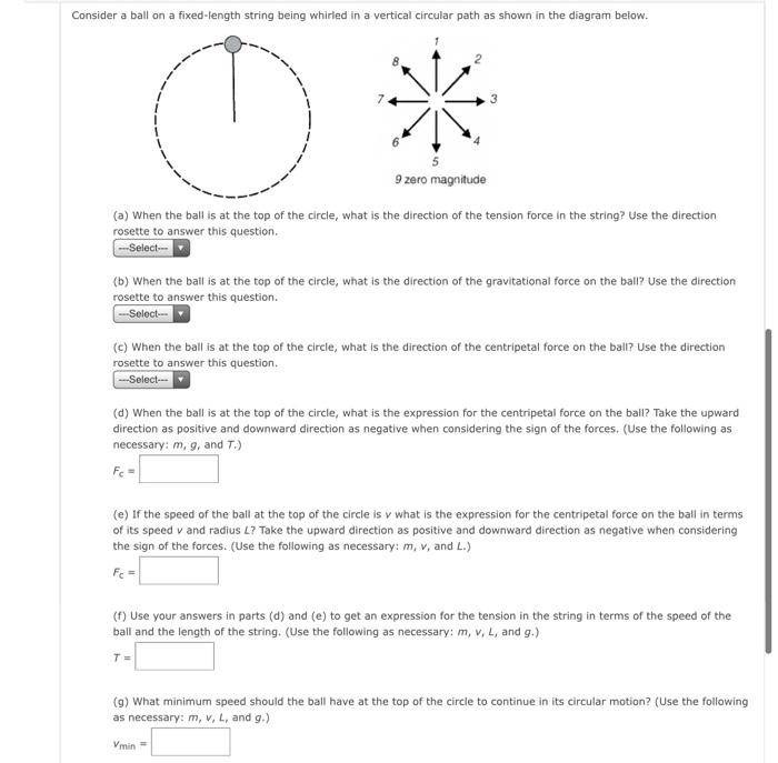 Solved Consider a ball on a fixed-length string being | Chegg.com