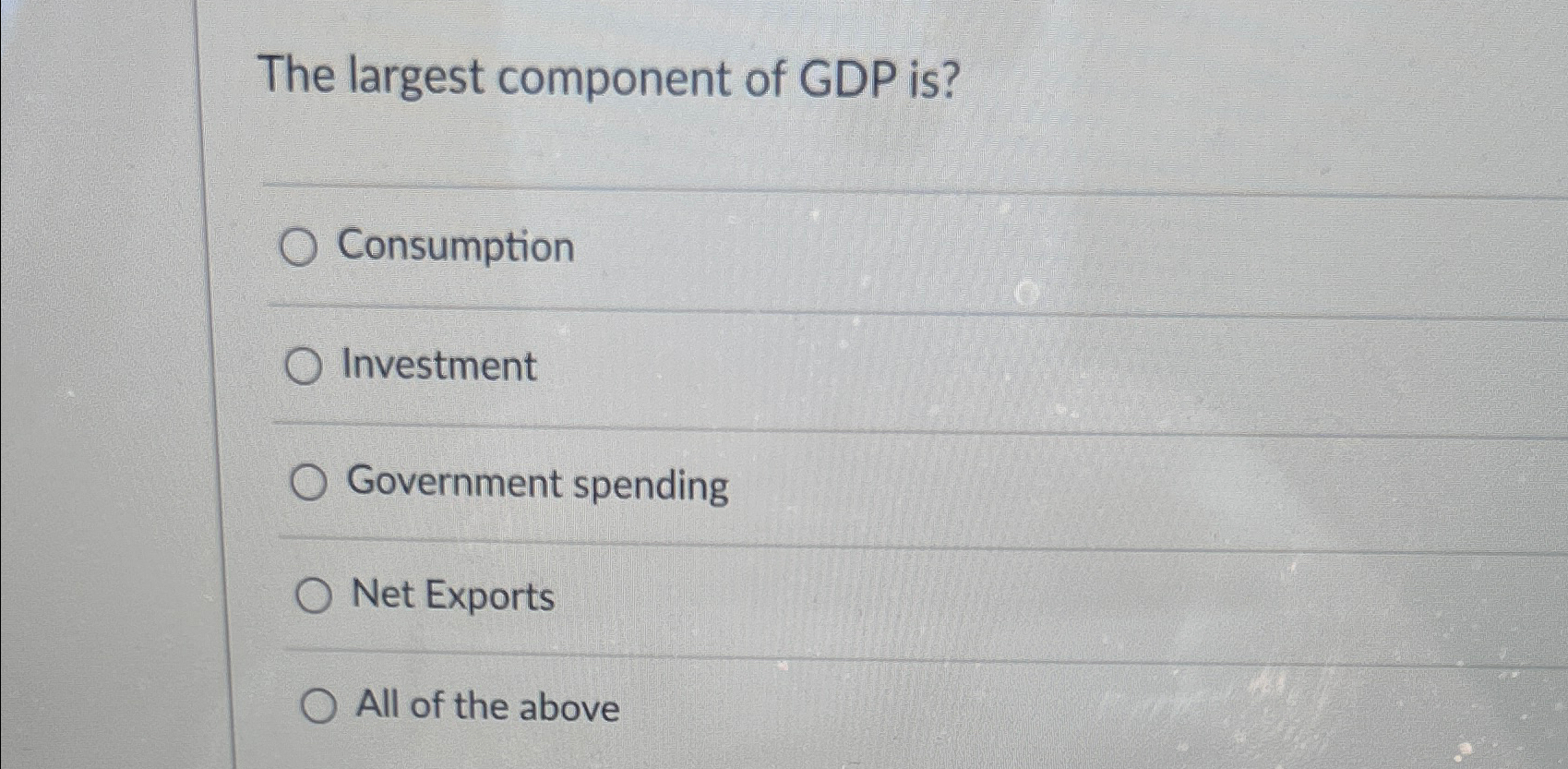 Solved The largest component of GDP | Chegg.com